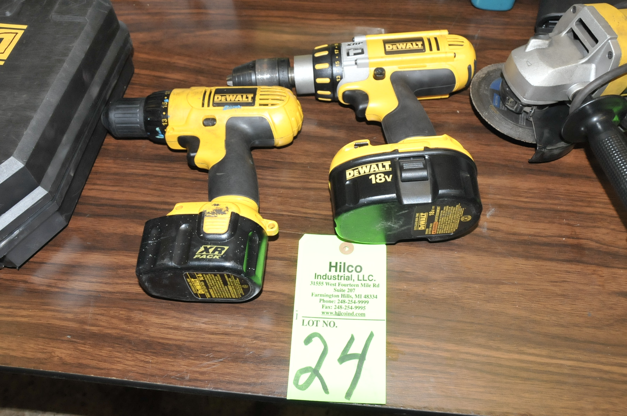 (2) DeWalt Model DC925 1/2" Drills; Serial Number: 708174; with (1 ...