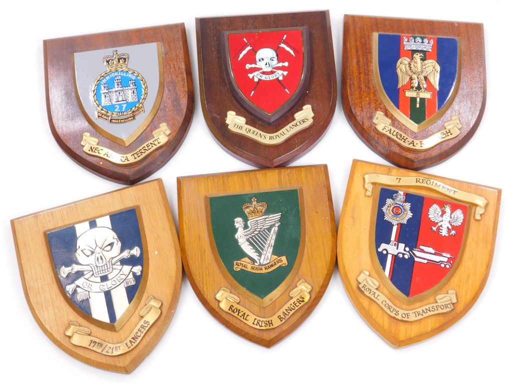 Various modern military regimental shields, to include Royal Corps ...