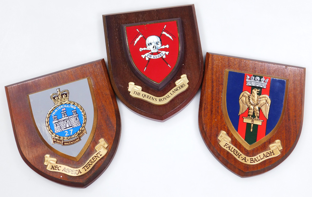 Various modern military regimental shields, to include Royal Corps ...