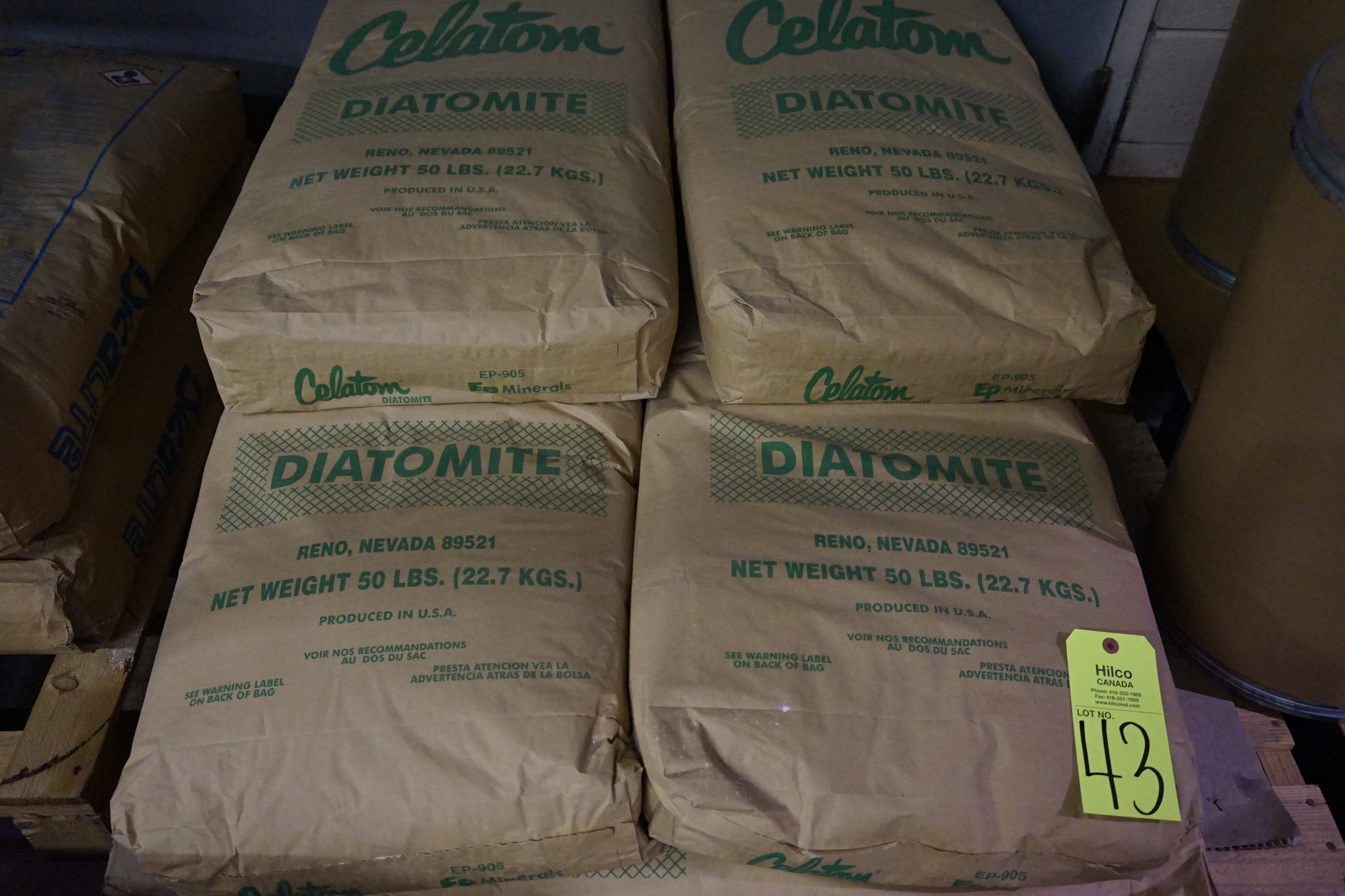 { Group of lots: 42, 43 } } } Celatom EP Minerals Diatomite Inventory ...
