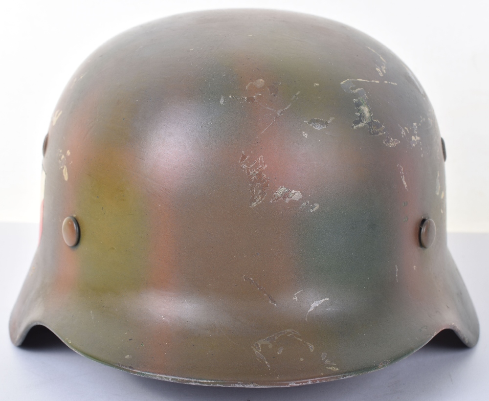 WW2 German Army Camo Helmet; Original helmet with post war camo decal ...