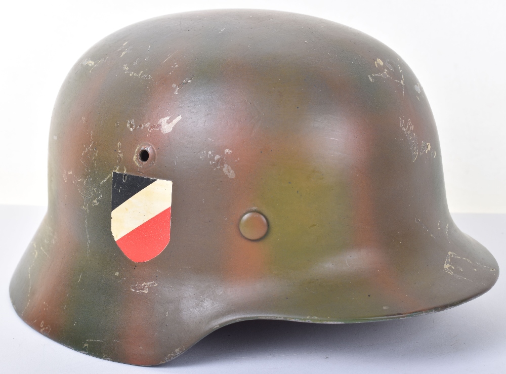 WW2 German Army Camo Helmet; Original helmet with post war camo decal ...