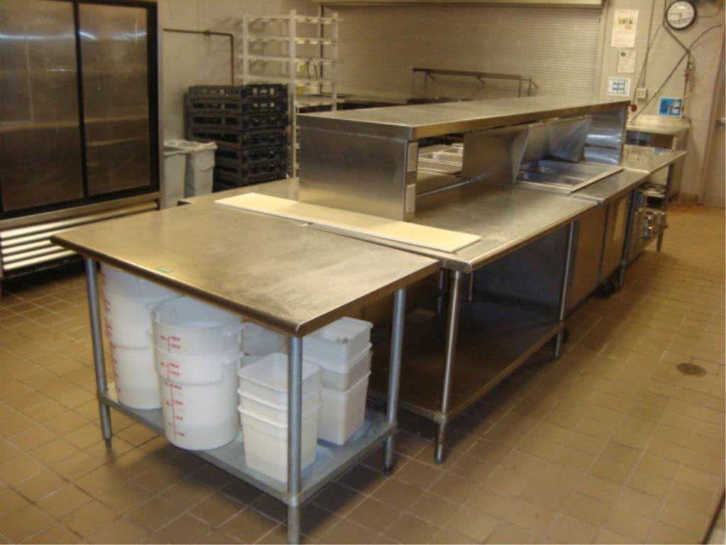 Cafeteria Food Preparation Station, (7)-Sections Stainless Steel To ...