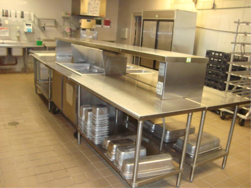 Cafeteria Food Preparation Station, (7)-Sections Stainless Steel To ...