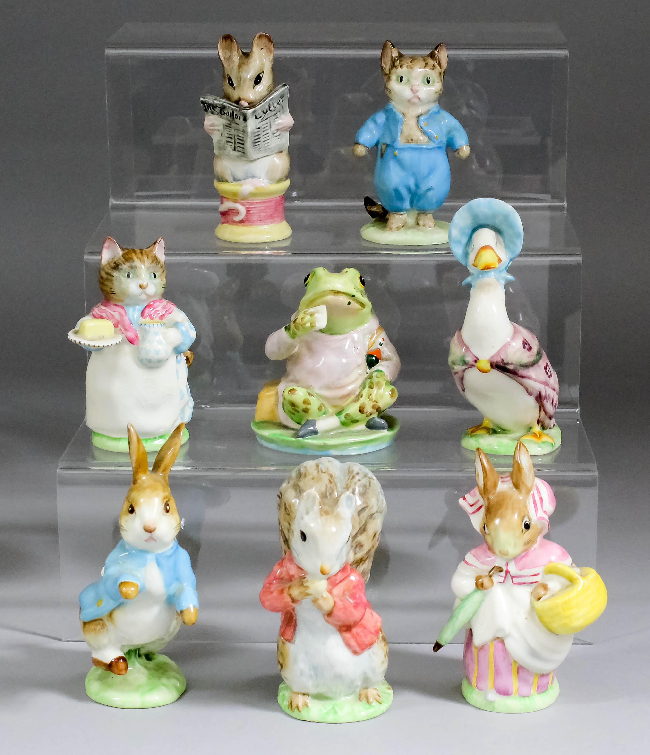 Eight Beswick pottery Beatrix Potter figures, comprising - "Peter ...