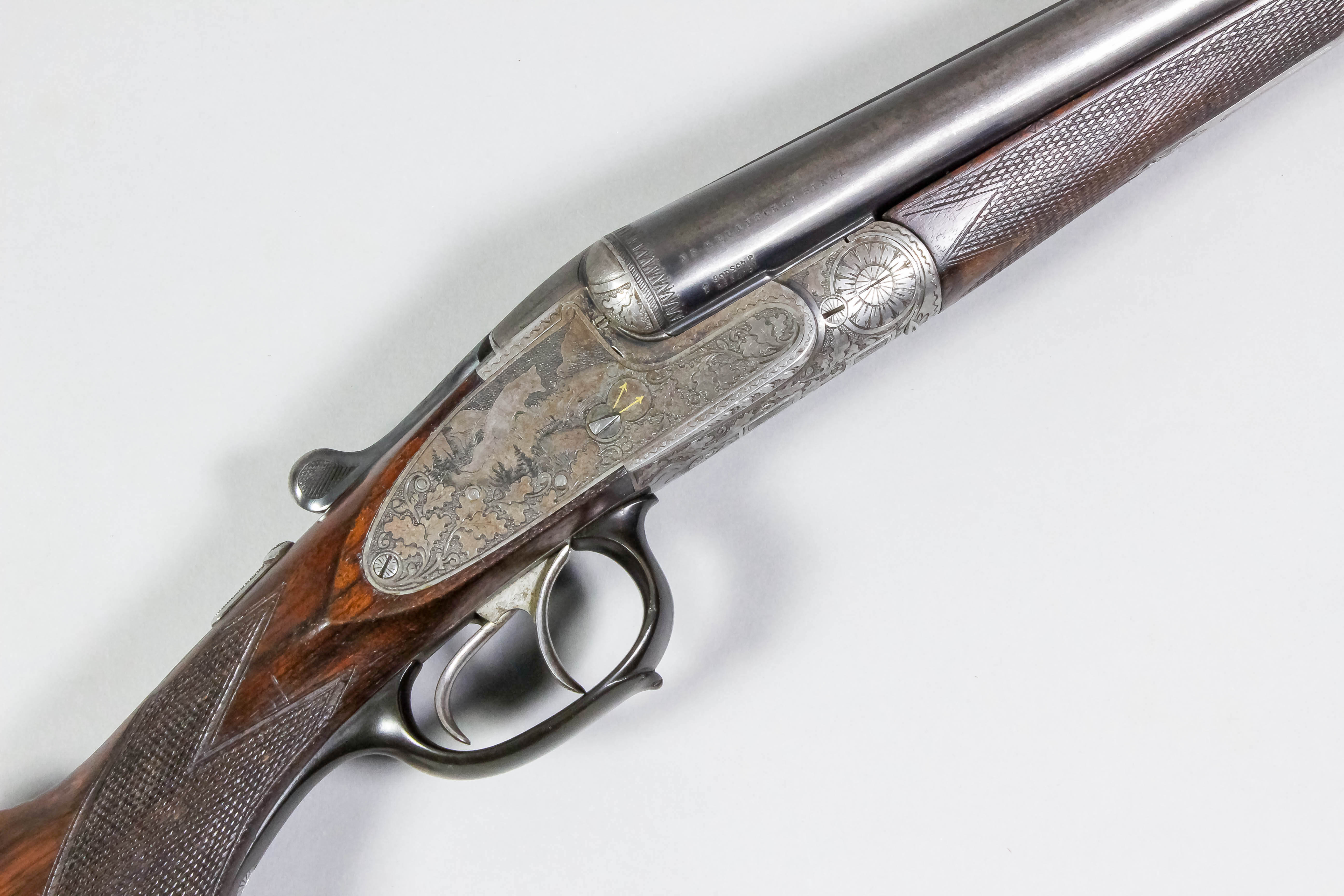 A very rare Austrian 12 bore side lock shotgun, Serial No. 3088, by The ...