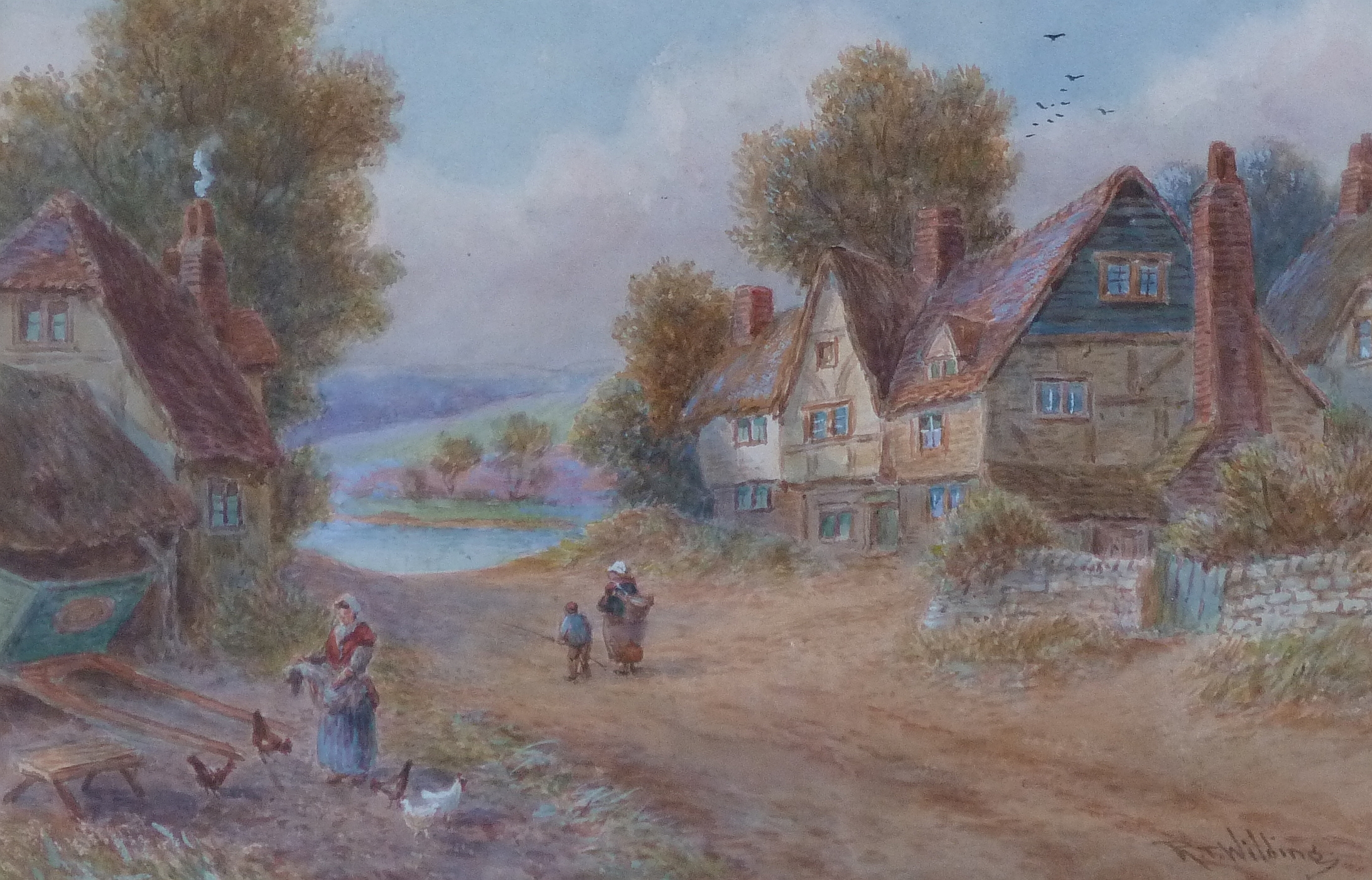 R. T. WILDING (Late 19th/early 20th Century) WATERCOLOUR Rural ...