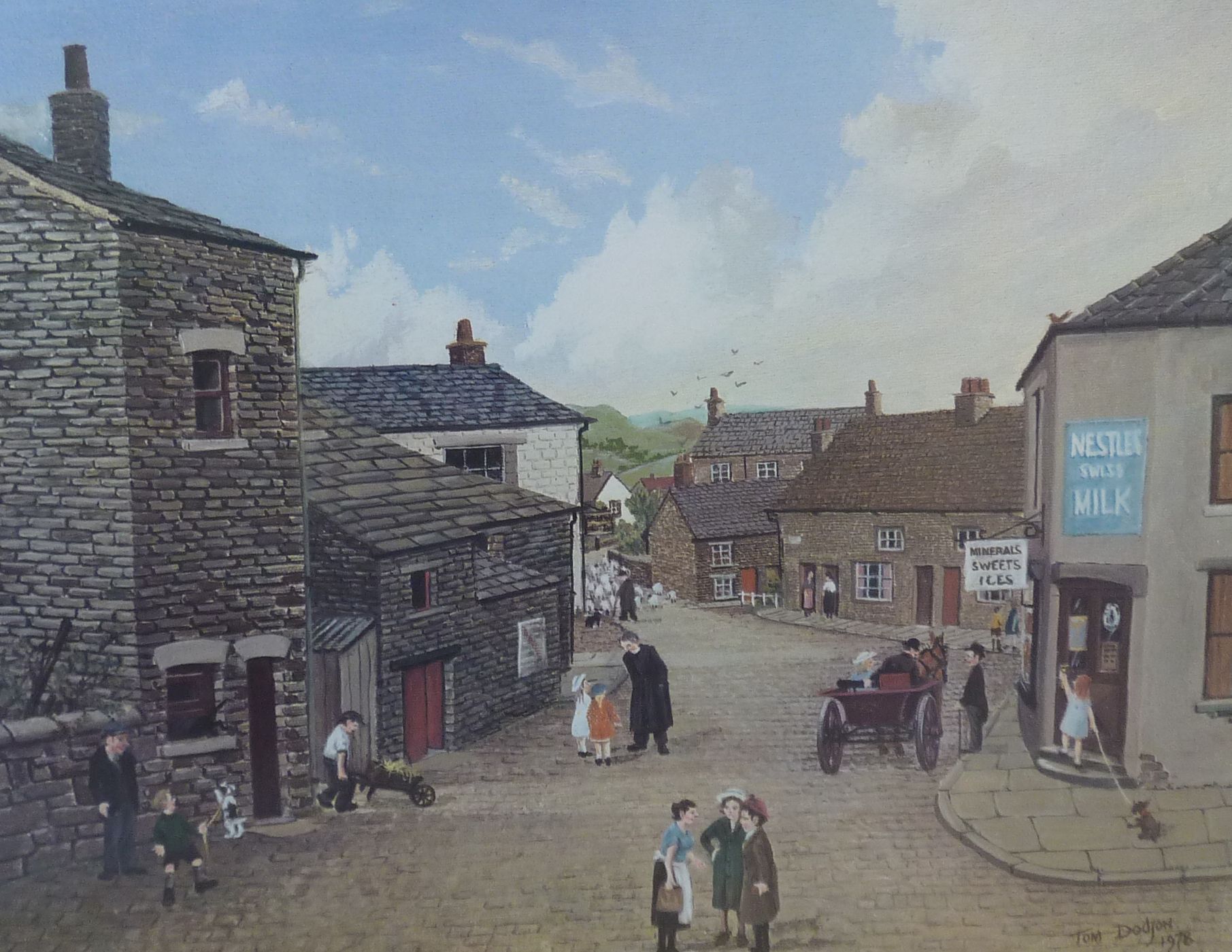 TOM DODSON ARTIST SIGNED COLOUR PRINT 'The Village' limited edition of ...
