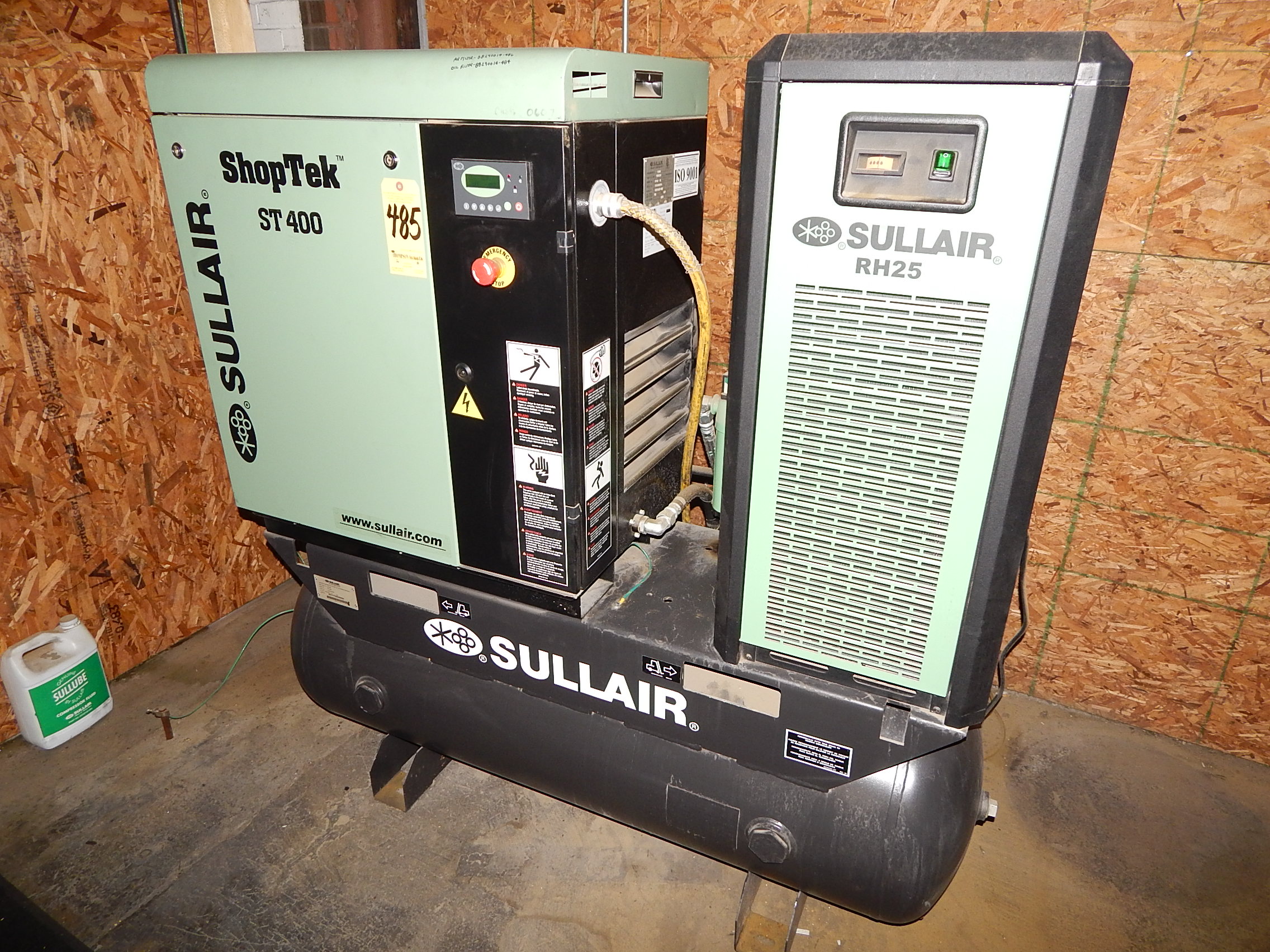 Sullair Shop Tek ST400 Rotary Screw Air Compressor, s/n 201112090094, 5 ...