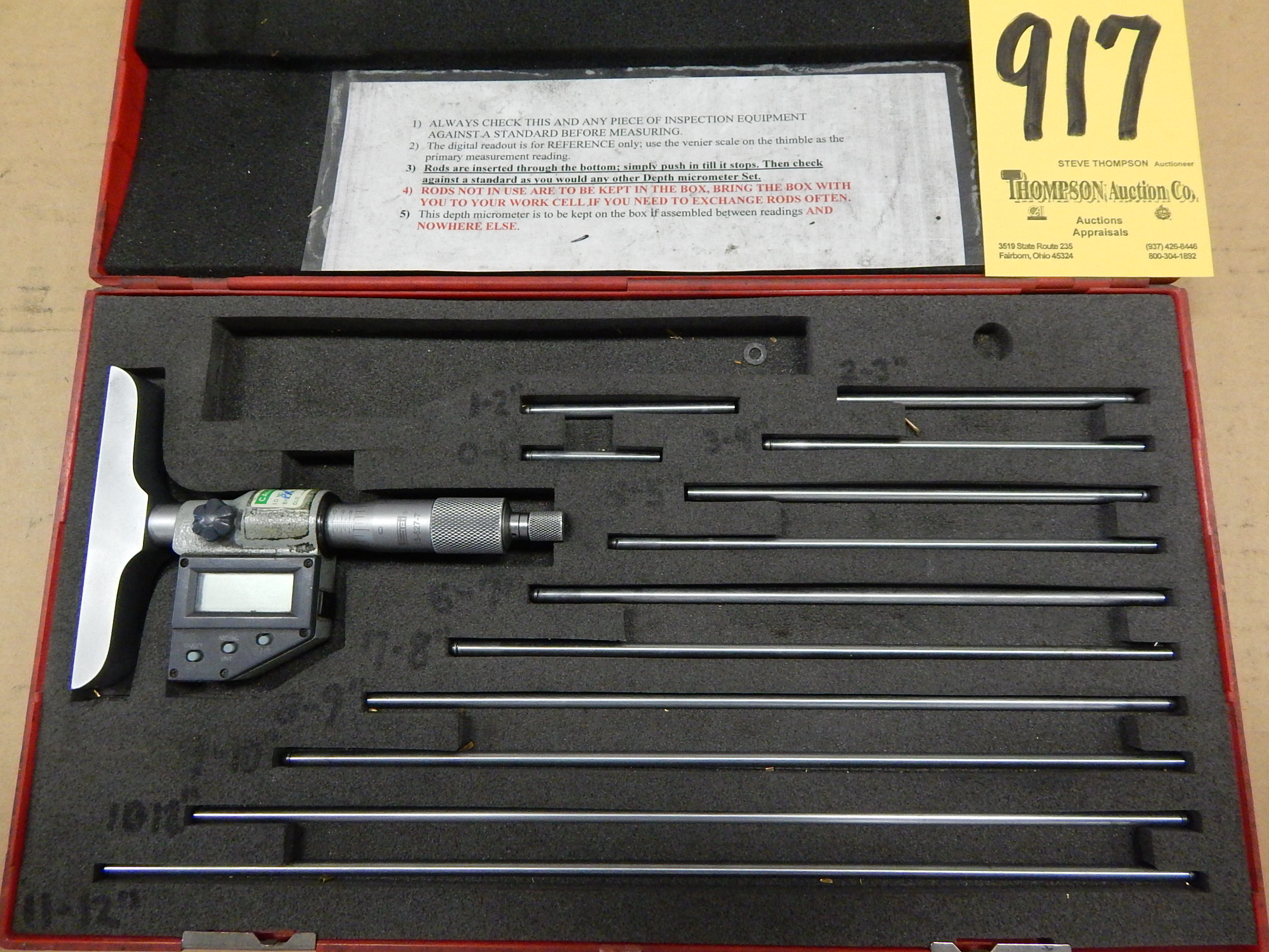 SPI Digital Depth Micrometer, 0 - 12 Inch