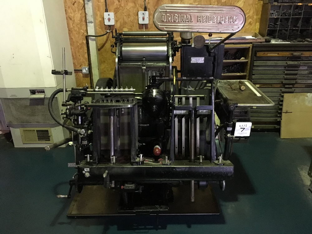 Heidelberg, original platen letter press, platen size 10 x 15 (used for ...