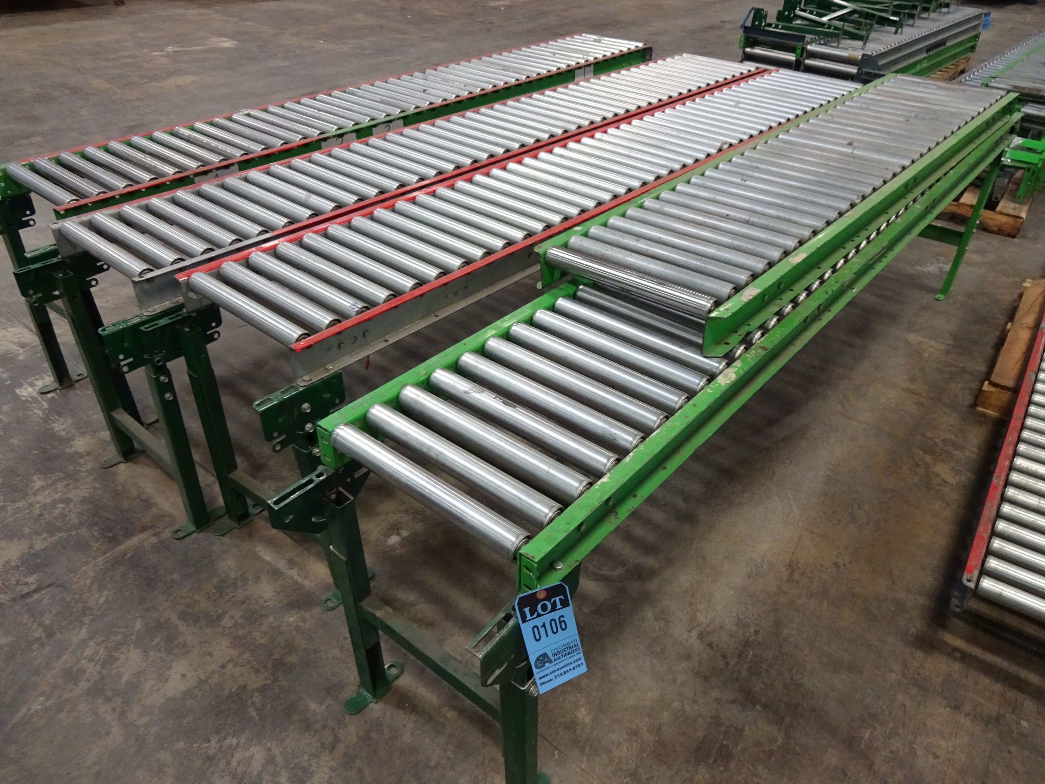 (LOT) (8) 10' X 16" GRAVITY FED ROLLER CONVEYOR