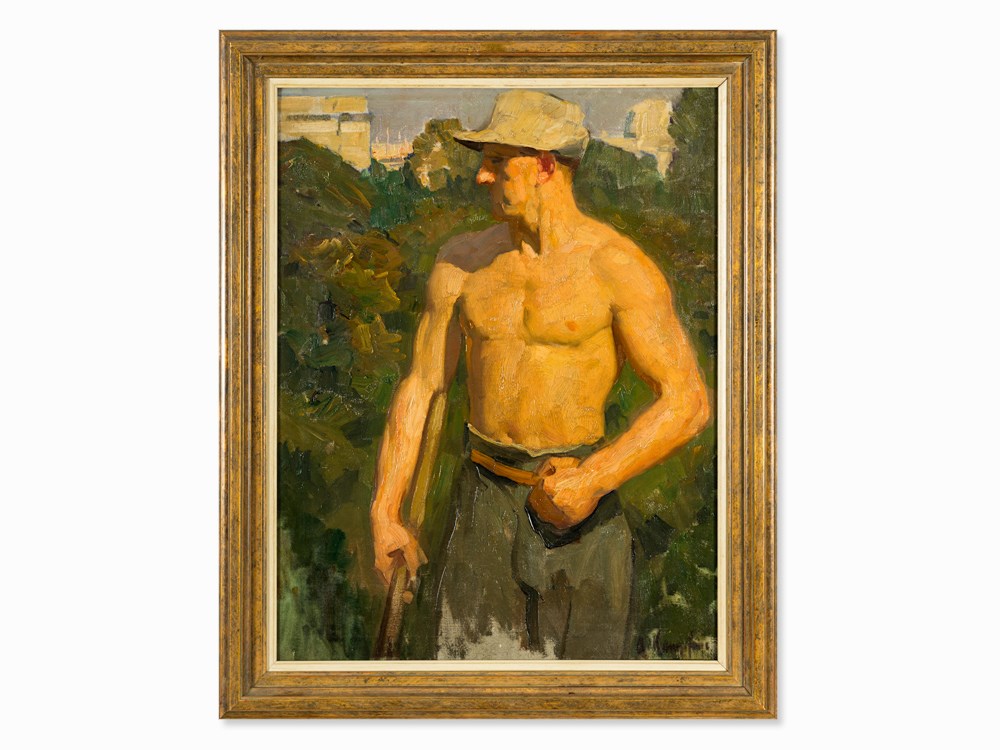 Arthur Kampf, Painting, Young Laborer, c. 1930 Oil on canvas Germany, c ...
