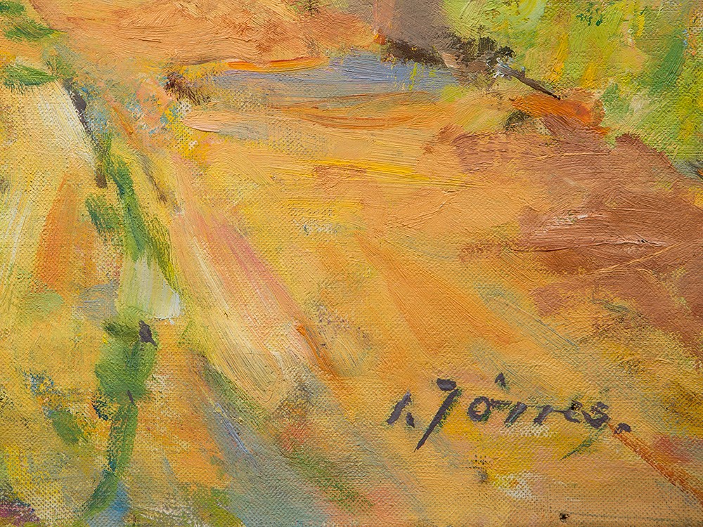 Carl Jörres, Oil Painting, At the Wörpe Near Lilienthal, 1930s Oil on ...