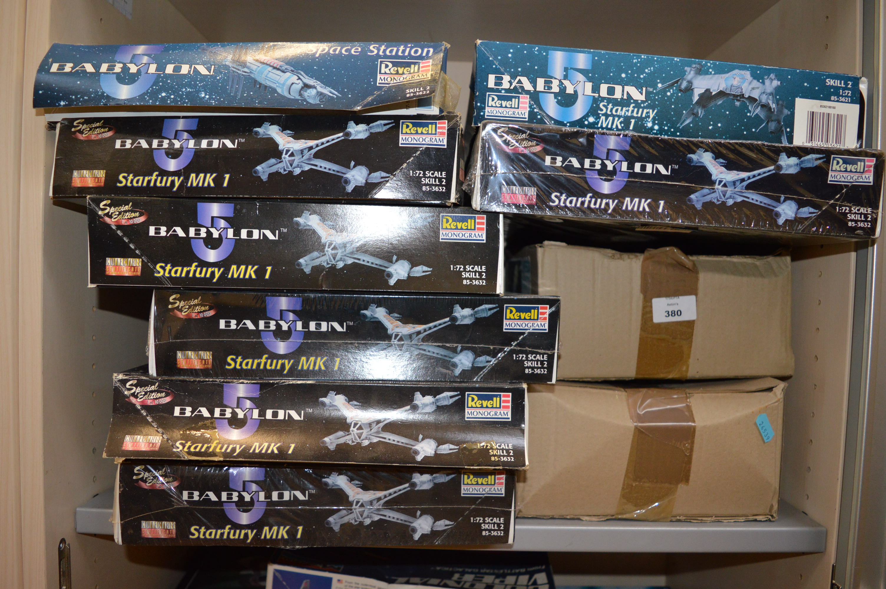 Eight Revell Monogram 'Babylon 5' plastic model kits: 85-3621 Starfury ...