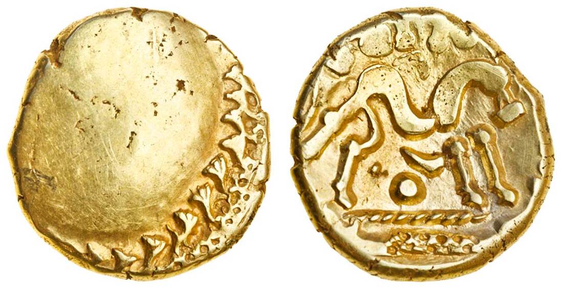 Celtic, Gallo-Belgic, imported coinage, (c.60-20 BC), gold Stater, 6 ...