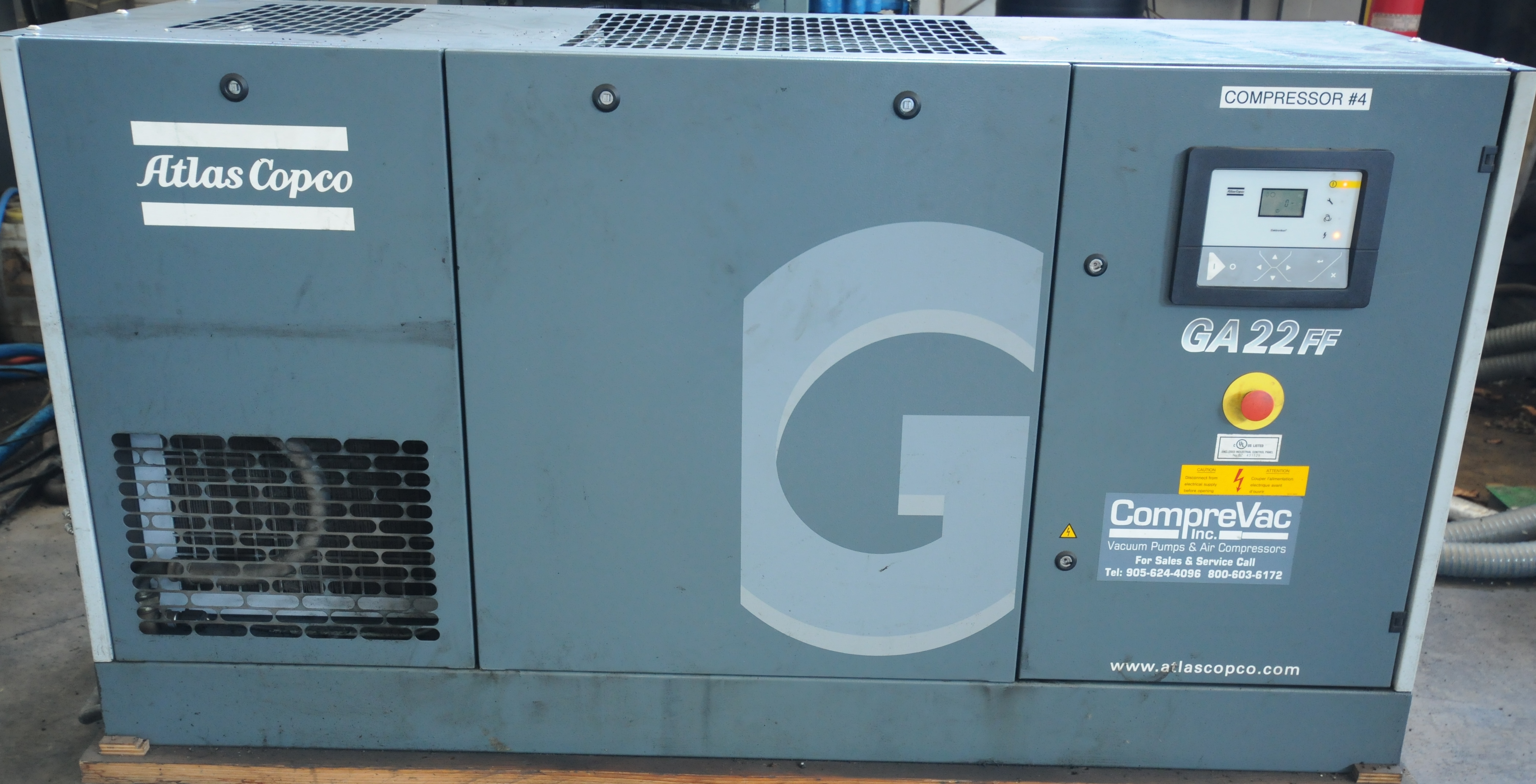ATLAS COPCO GA22FF ROTARY SCREW AIR COMPRESSOR S/N: AP1462241 (CI)