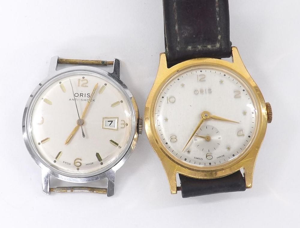 Oris gold plated and stainless steel gentleman's wristwatch, signed cal ...