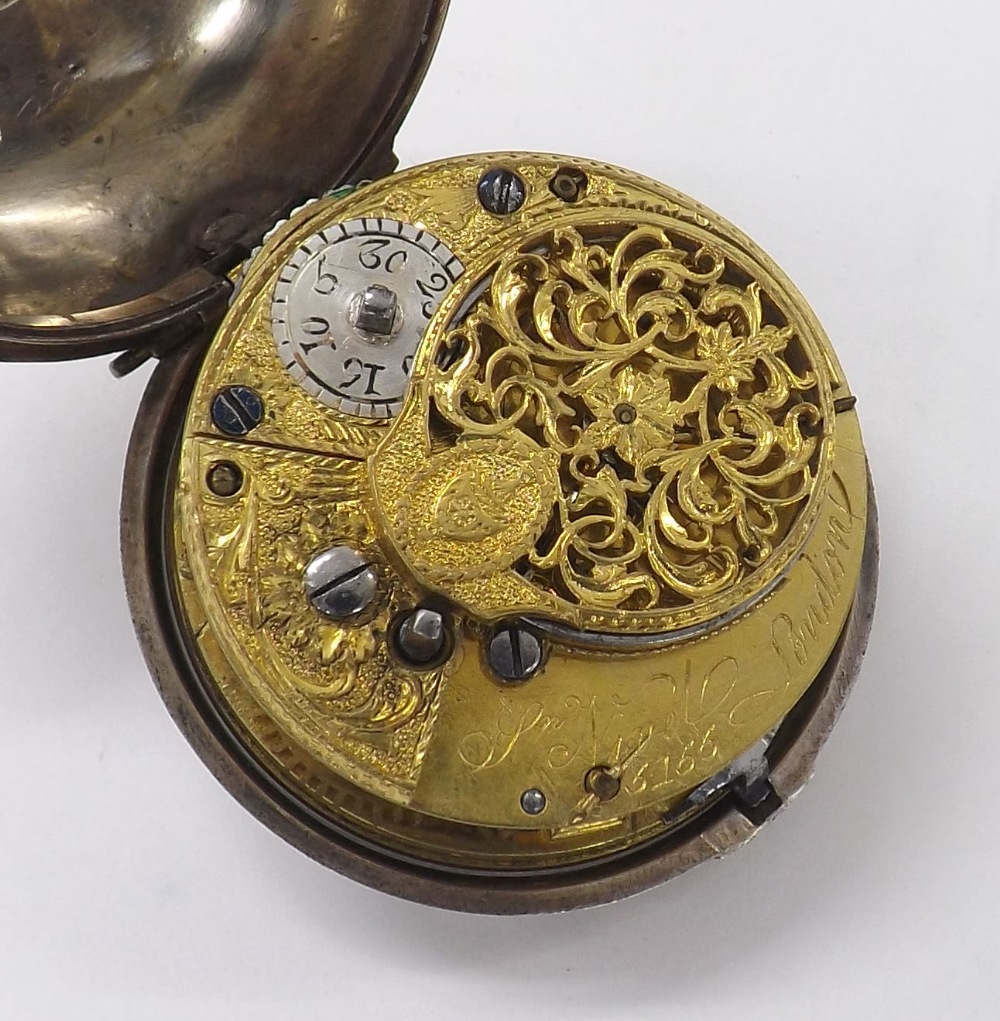 English 18th century silver pair cased verge pocket watch, London 1779 ...