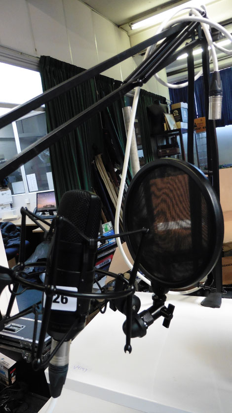 T-Bone Model SC400 gold diaphragm condenser microphone mounted with ...