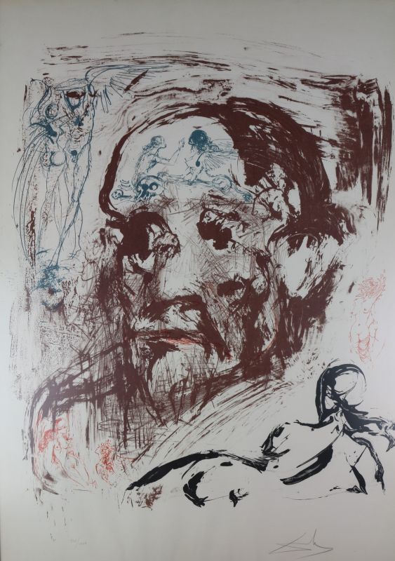 Salvador DALI (1904-1989), "Portrait Sigmund Freud", Farblithographie ...