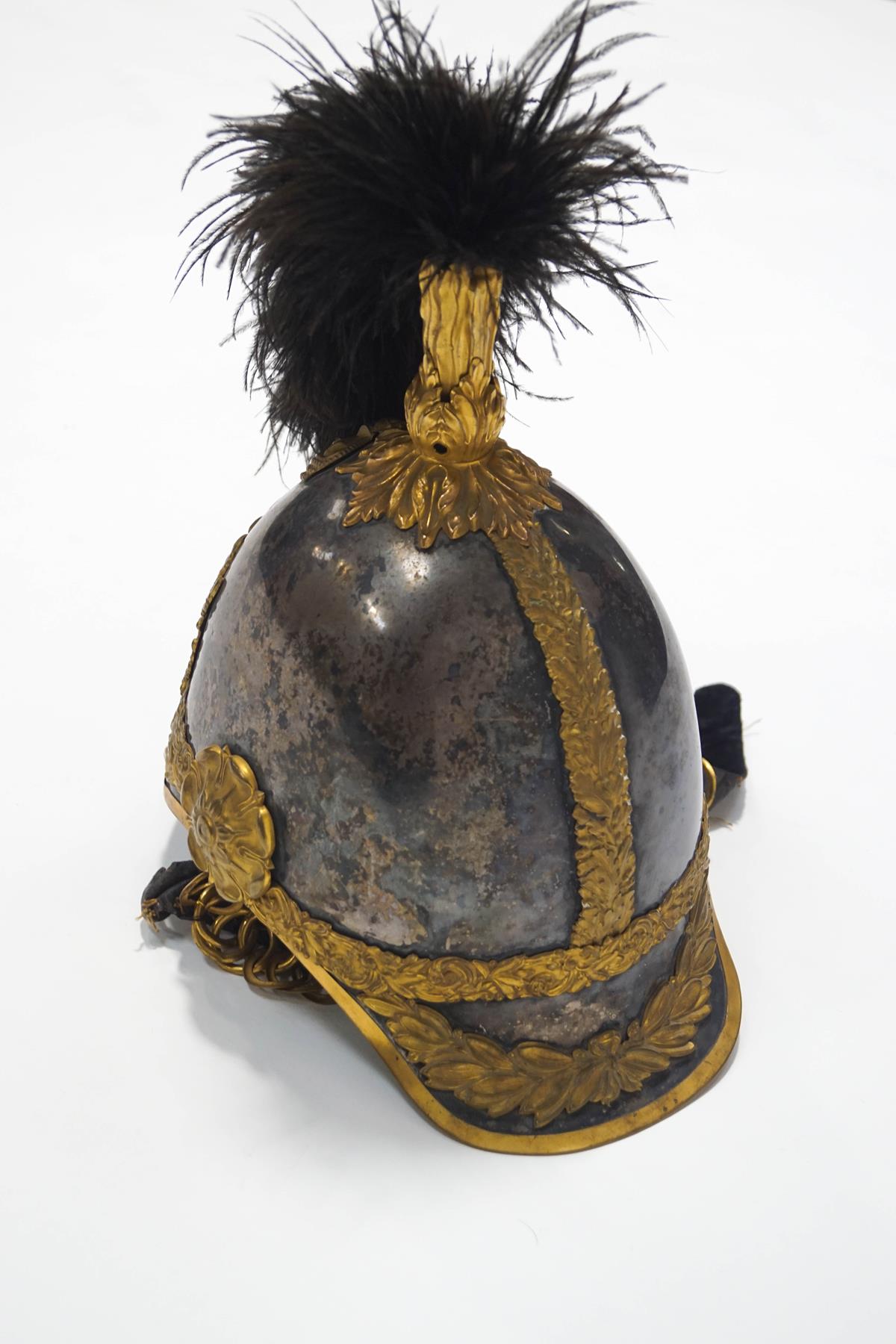 A Victorian North Somerset Yeomanry helmet, 1847 pattern, with ostrich ...