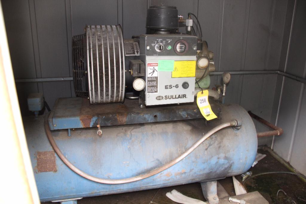 Sullair 10 HP Tank Mounted Rotary Vane Air Compressor Model ES6/10H/A ...