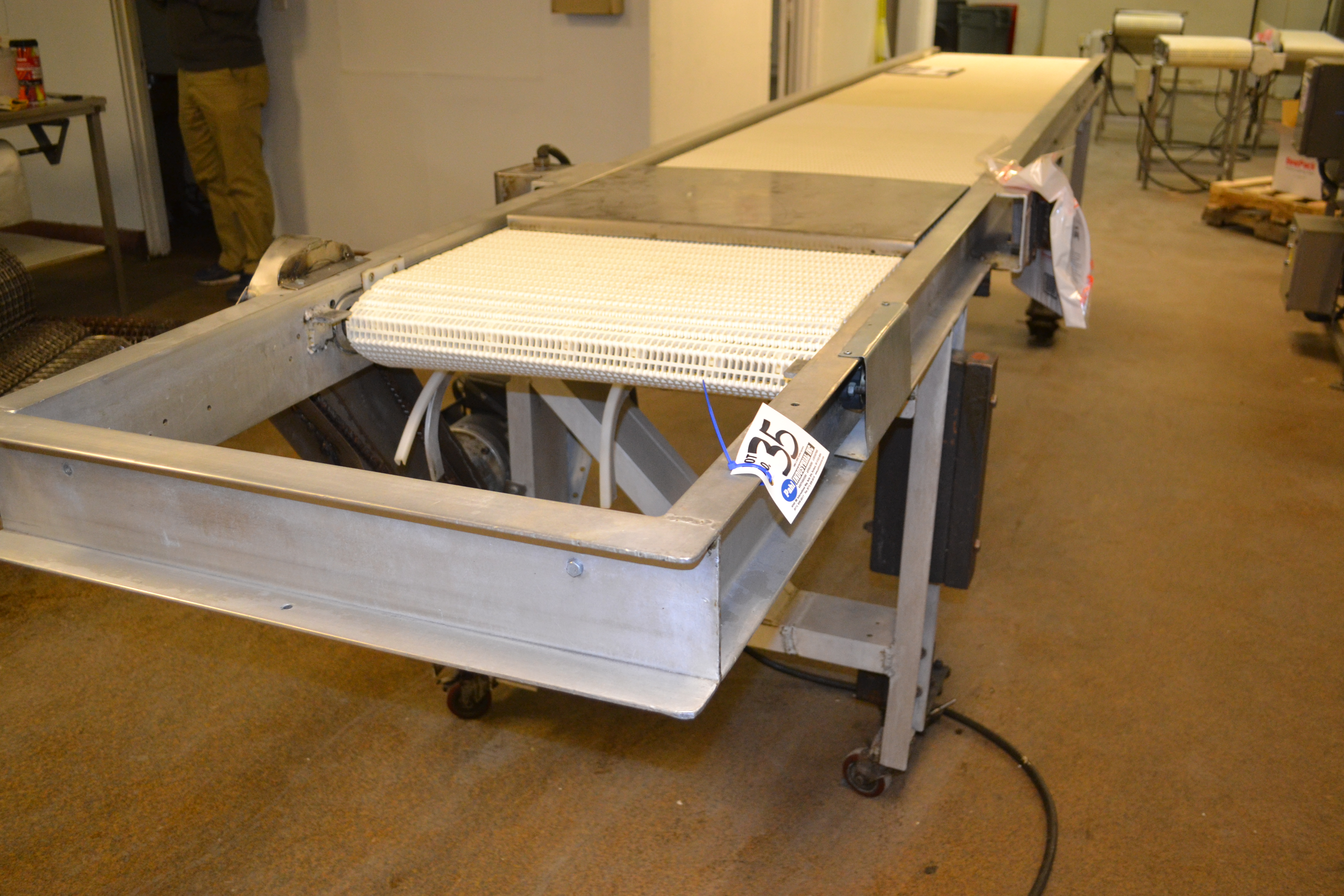 Intralox Modular Plastic Conveyor Belt - 2' X 18' Aluminum Frame on ...