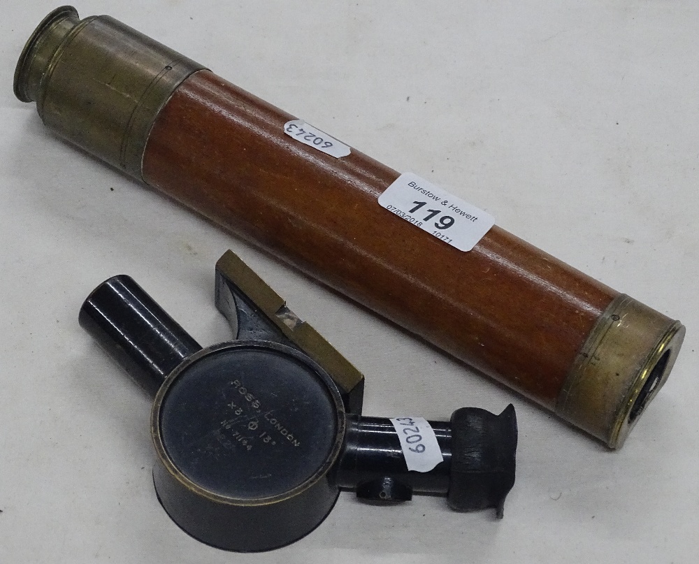 Antique brass periscope by Ross, London, no. 71144 and a brass ...