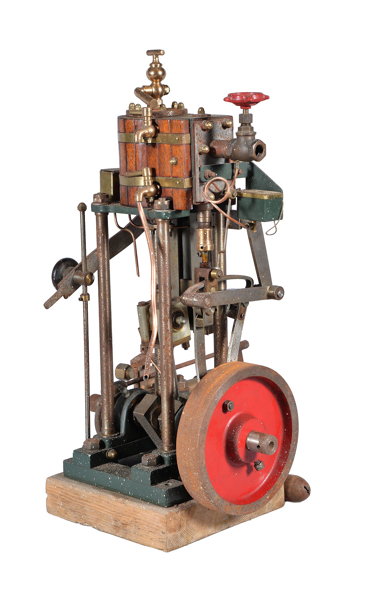 A well-engineered vertical steam boat engine, having single cylinder ...