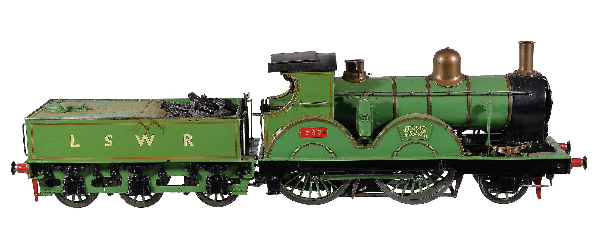 A well-engineered 3 Â½ inch gauge model of a LSWR 2-4-0 tender ...