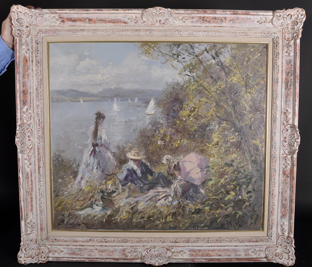 Hans Joseph Wilhelm Becker (1930-2013) German. The Picnic, Elegant ...
