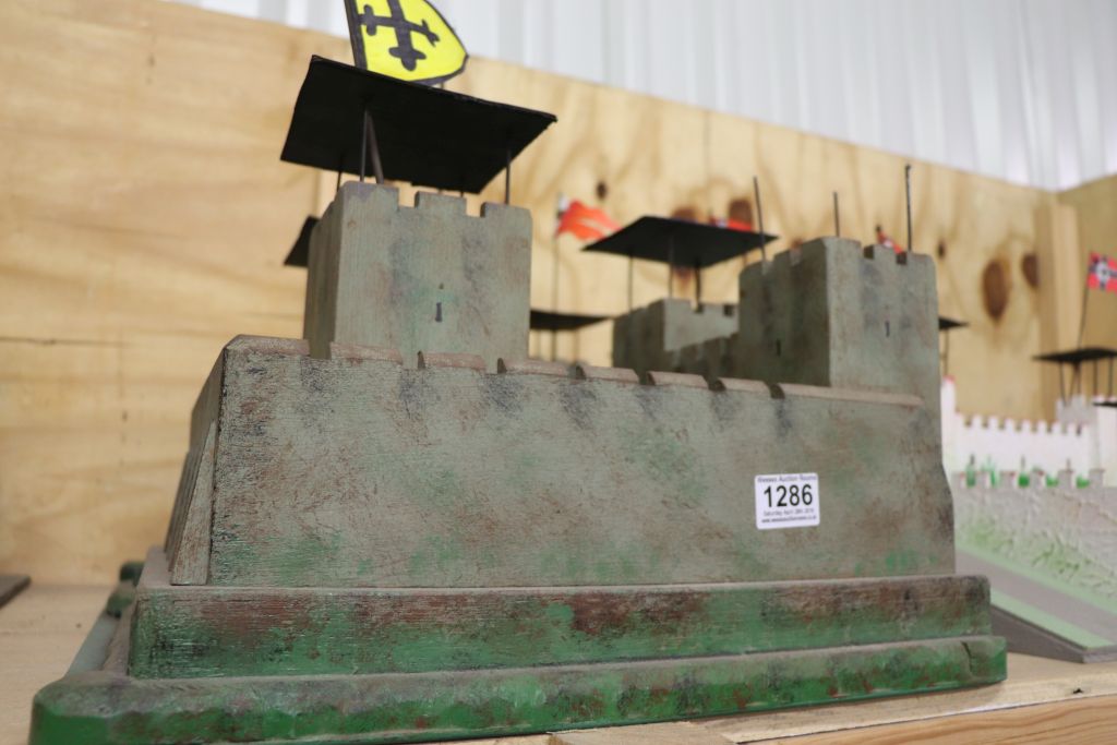 Six Wooden and Scratch Built Model Forts plus a Plastic Kit Built Fort