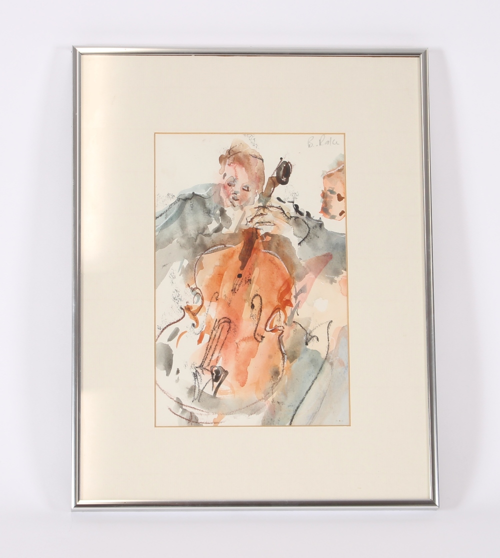 Bernard Rooke, study of musicians, pencil signed watercolour, 22.5cm x ...