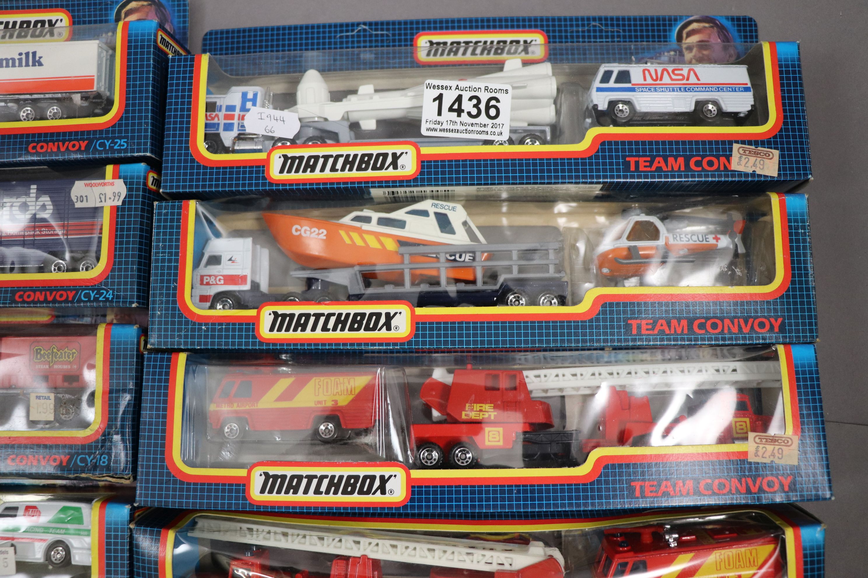 Eleven boxed Matchbox Team Convoy diecast vehicle sets plus 6 x boxed ...