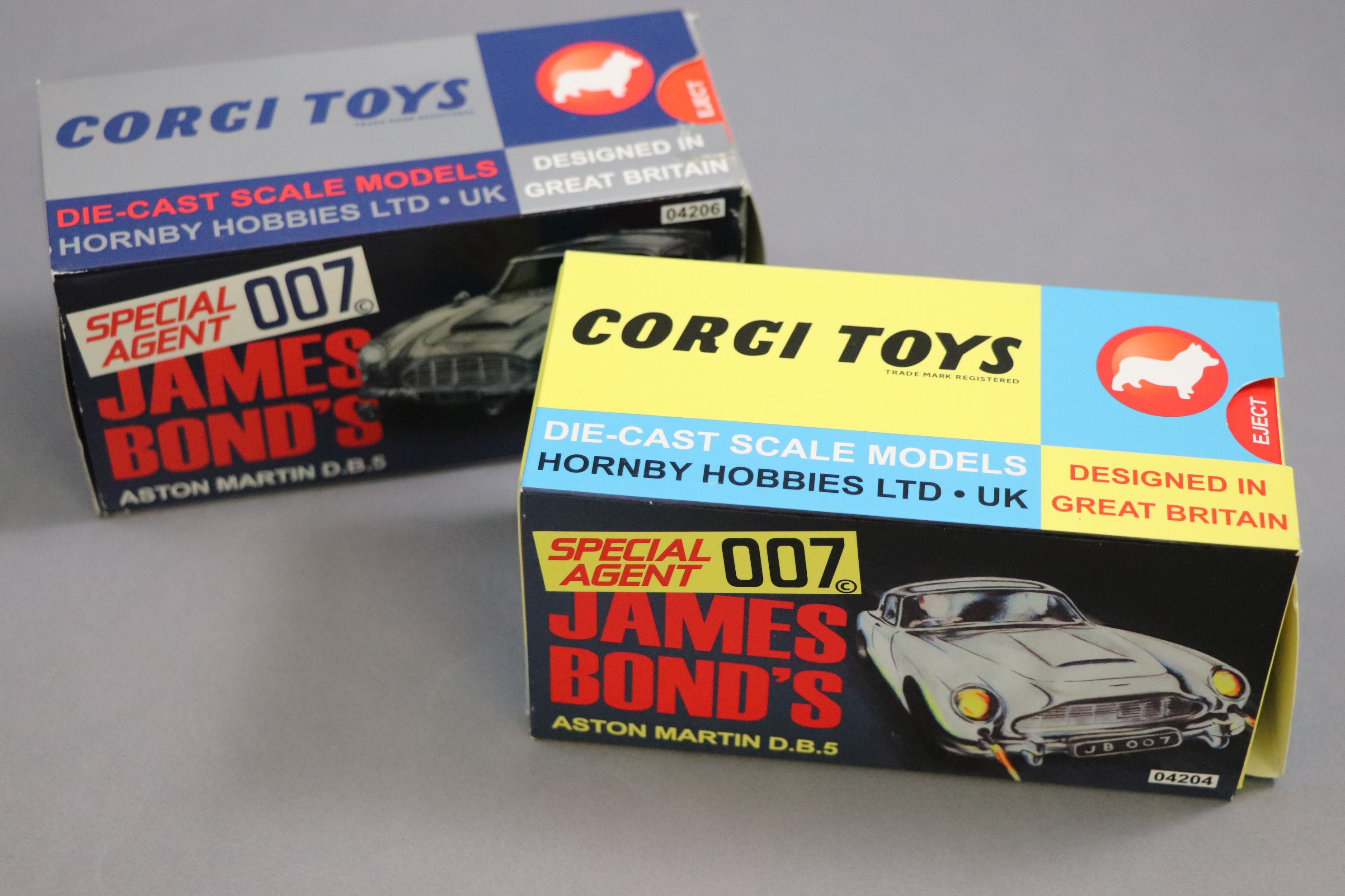 Boxed Corgi 04204 James Bond 007 Aston Martin DB5 and 04206 50th ...