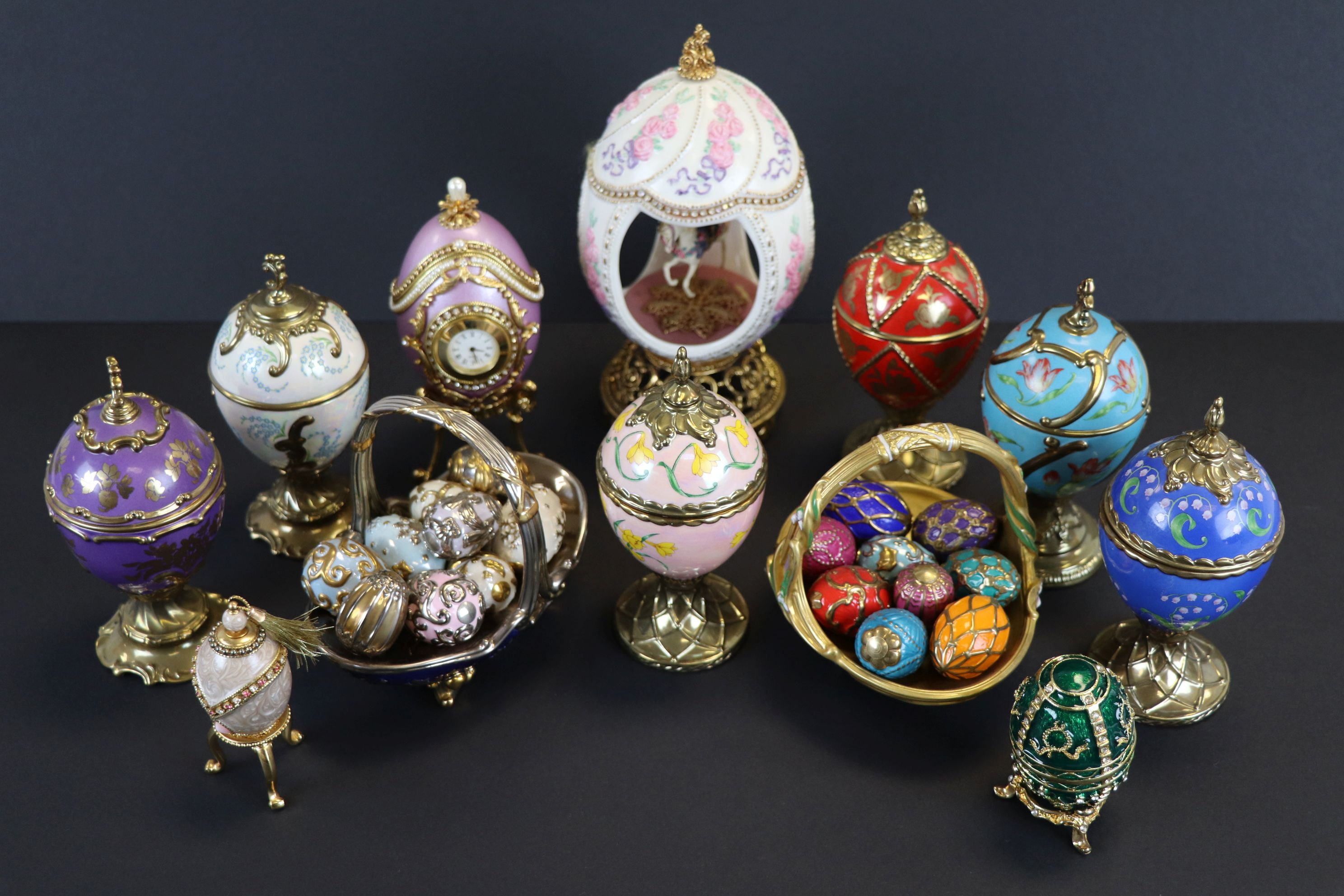 Collection of House of Faberge collectable Eggs