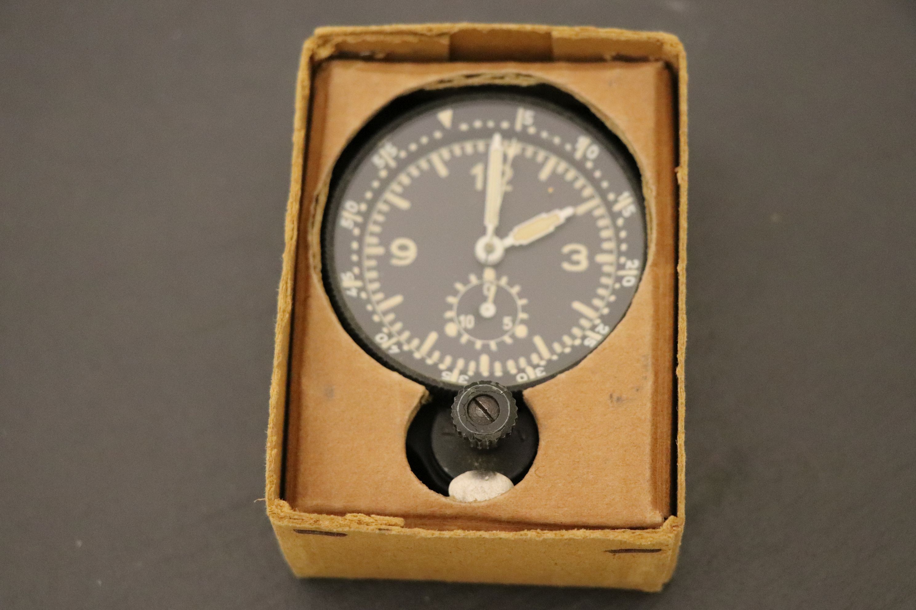 WW2 German Aircraft dashboard clock with original box of issue