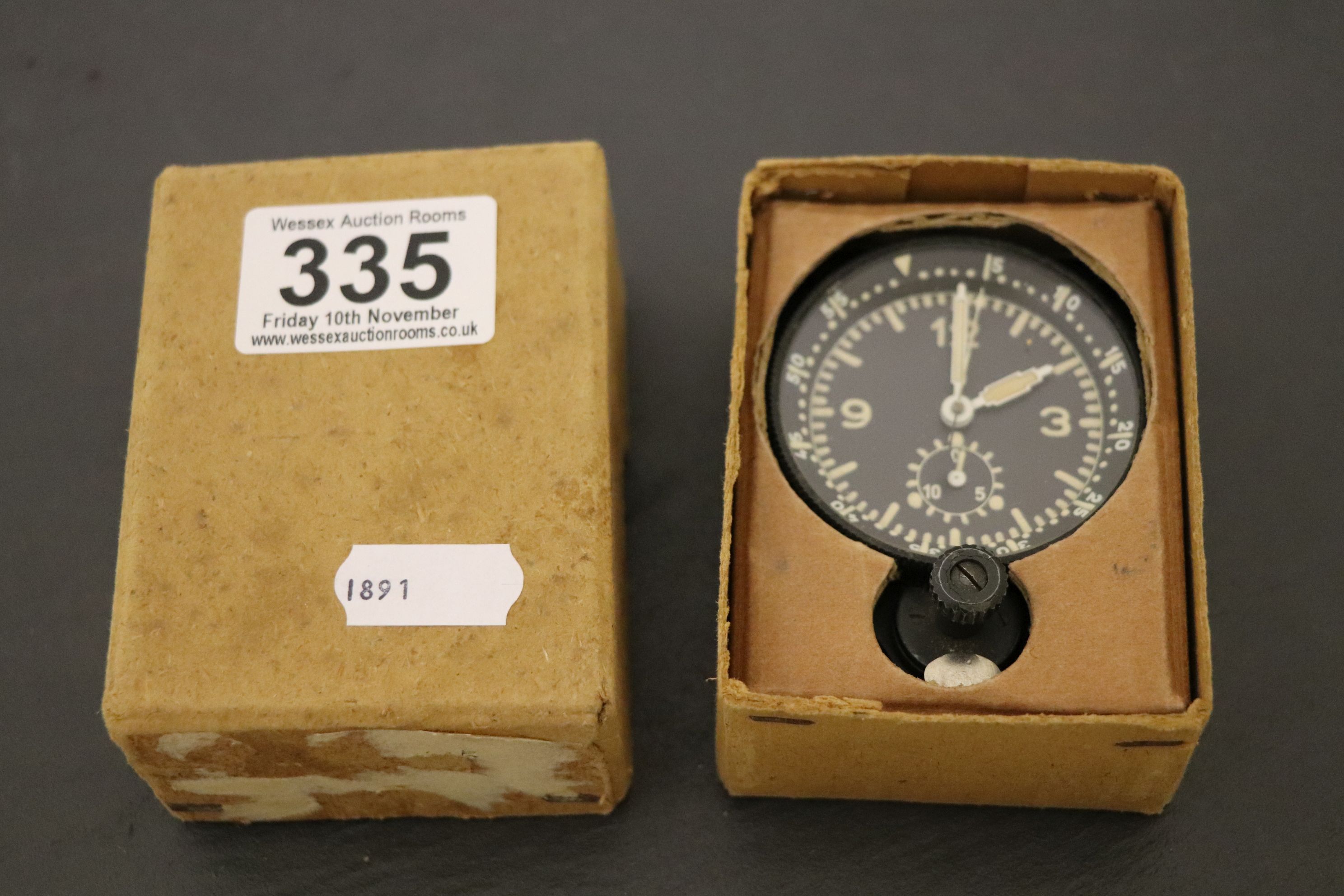 WW2 German Aircraft dashboard clock with original box of issue
