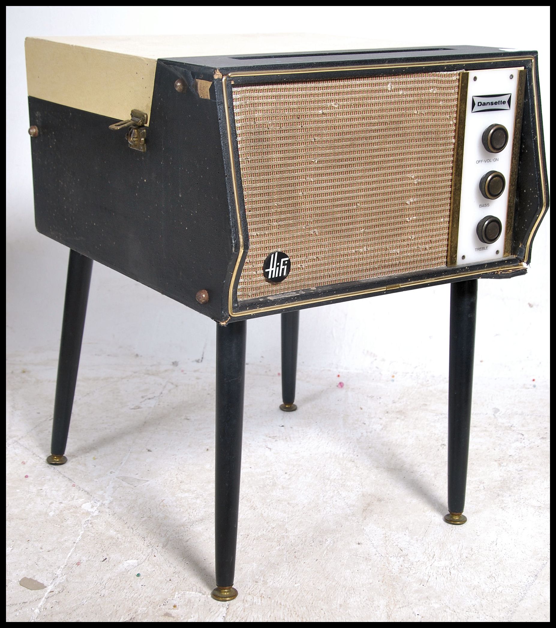 A vintage 1950's Dansette Hi-Fi model record player complete with the ...