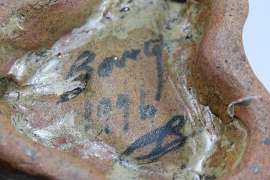 CECIL BAUGH (1908-2005); a multi-necked stoneware sculpture, streaky ...