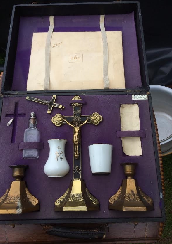 Vintage Roman Catholic Boxed Priest's Sick Call Set.