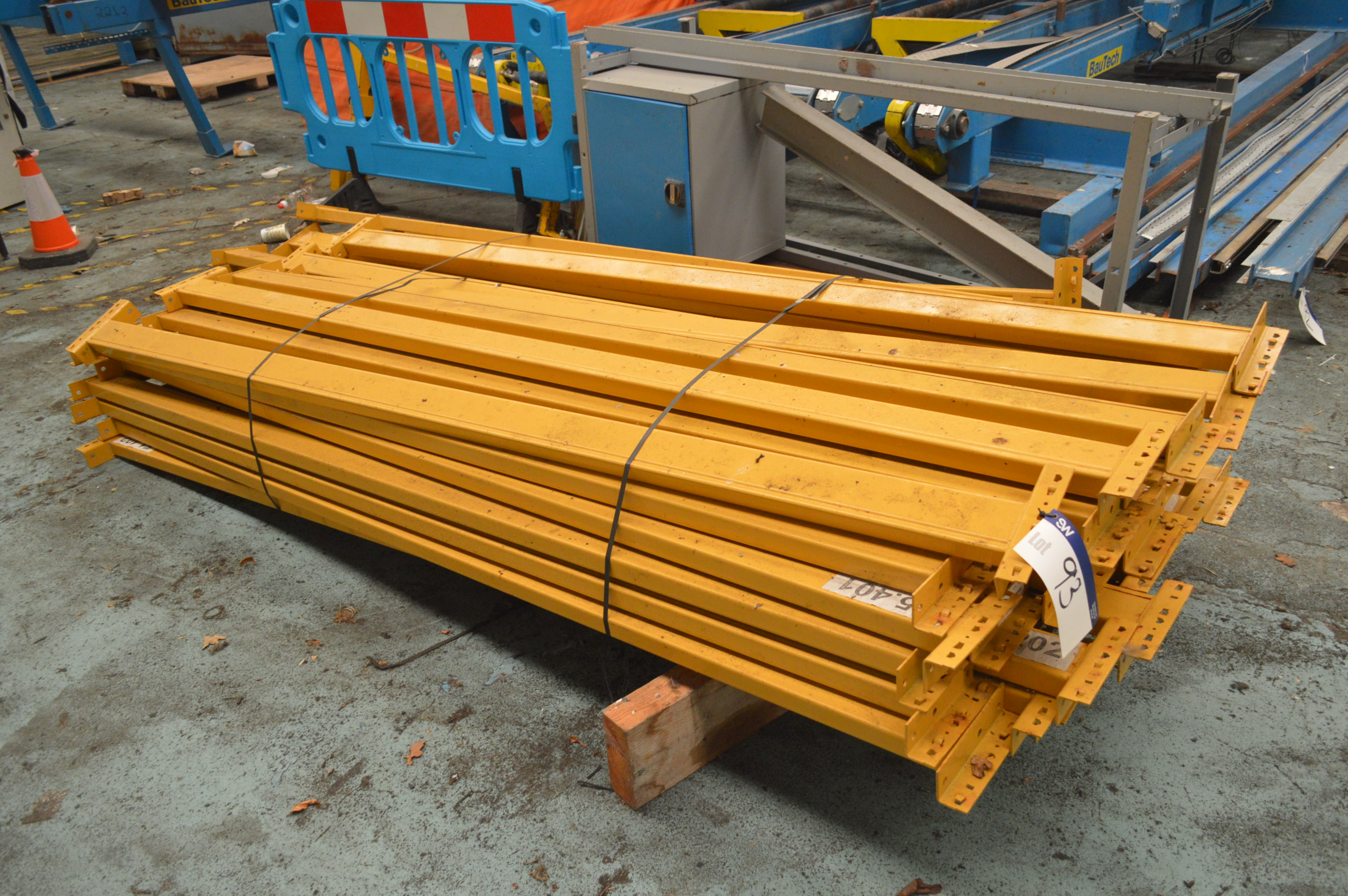 Pallet Racking Cross Beams, as set out in one stack, each approx. 2.7m long