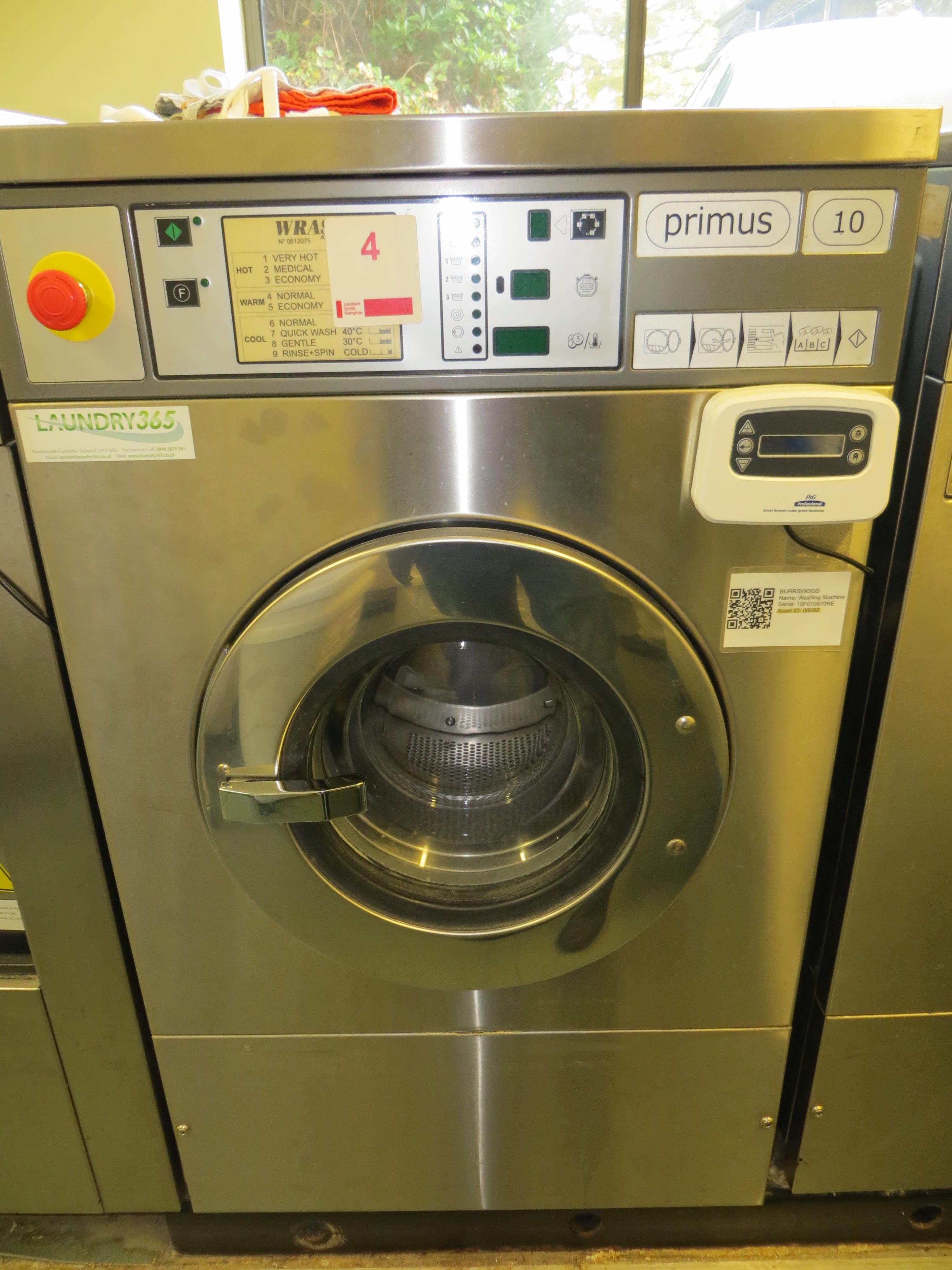 Primus FS10 10Kg stainless steel commercial washing machine (2010) 9Kw ...