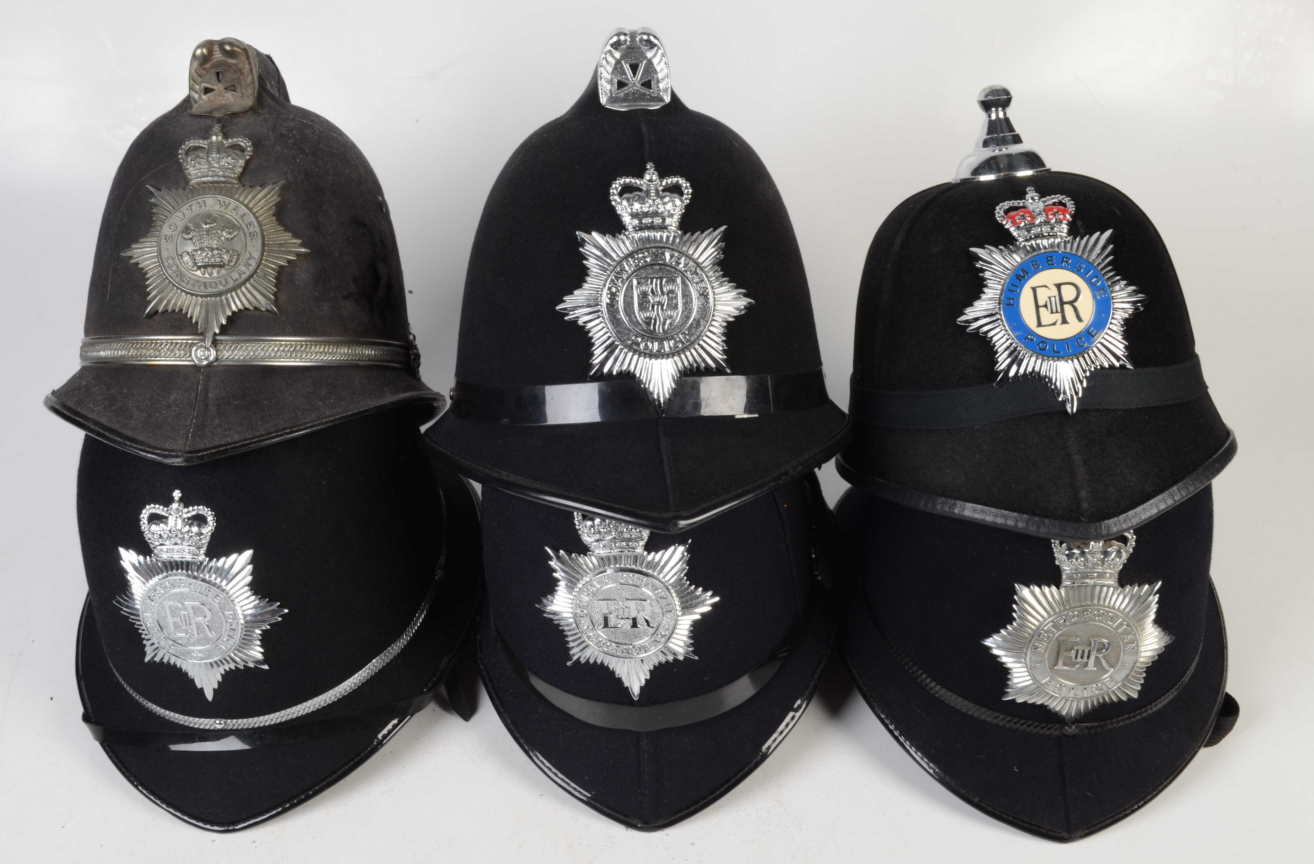 Six constable police helmets, Devon and Cornwall, Thames Valley ...