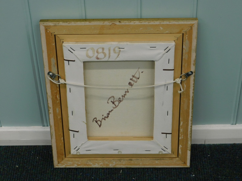 Brian Bennett (b.1927). Floral study, oil on canvas, signed, 24.5cm x 19cm