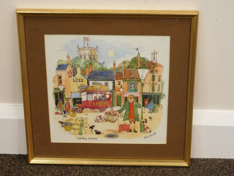 Colin Carr (1929-2002). Bull Ring, Grimsby, watercolour, signed, titled ...