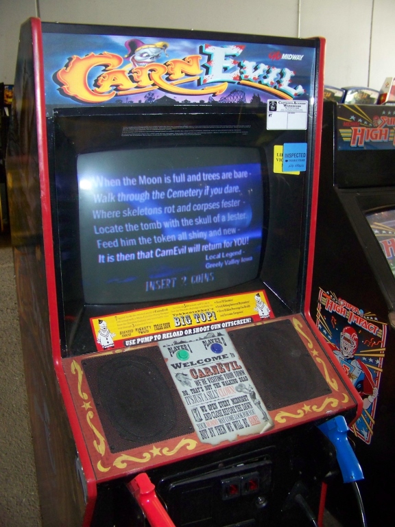 CARNEVIL CLASSIC SHOOTER ARCADE GAME MIDWAY Item is in used condition ...