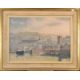 HUGH E. RIDGE Harbourside, Penzance Oil on canvas Signed 38.5 x 53.5cm