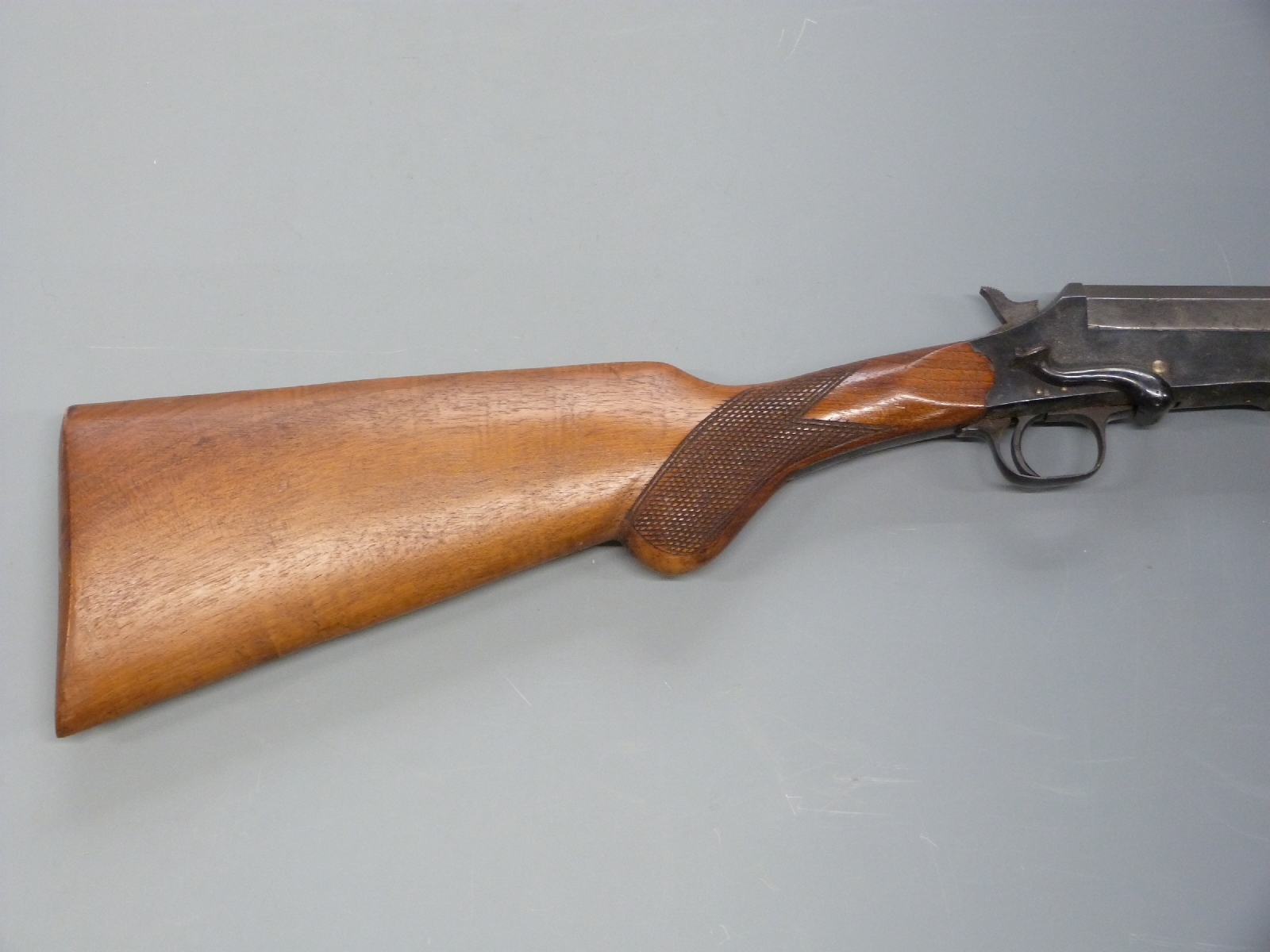 Belgian 12 bore single barrel folding hammer action shotgun with ...